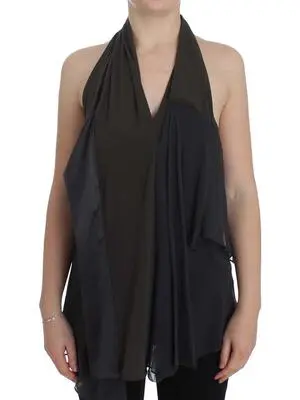 CORA GROPPO Halterneck Blouse Top - Gray