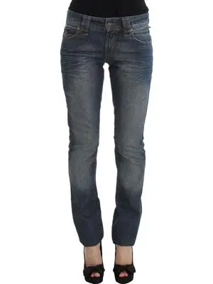 John Galliano Cotton Blend Slim Fit Jeans - Blue