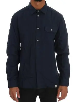 John Galliano Casual Cotton Long Sleeve Shirt - Blue
