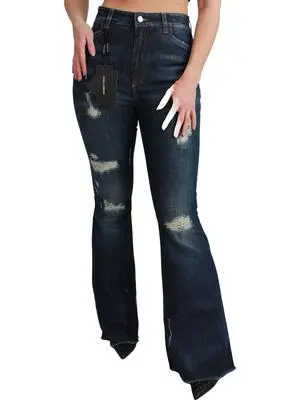 Dolce & Gabbana Cotton Stretch Flared Jeans - Blue