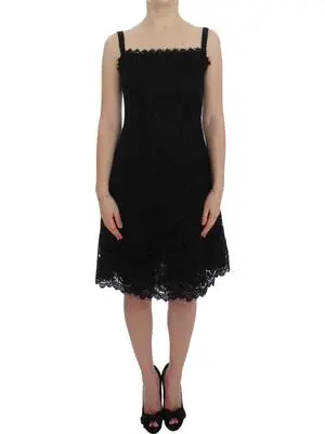 DOLCE & GABBANA Floral Lace Knee Length Shift Dress