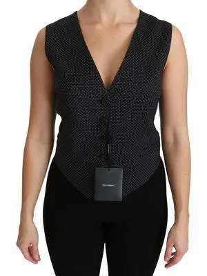 Dolce & Gabbana Dotted Sleeveless Vest Top - Black
