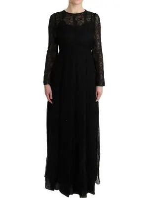 Dolce & Gabbana Floral Lace Sheath Dress - Black
