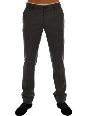 Dolce & Gabbana Dolce & Gabbana Wool Striped Trousers Gray