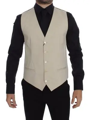 Dolce & Gabbana Cotton Stretch Dress Vest - Beige