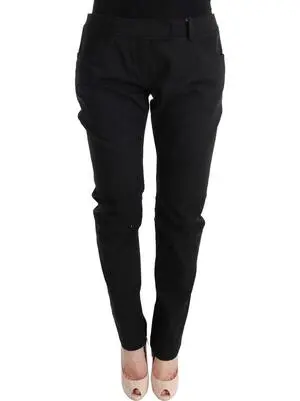 Ermanno Scervino Slim Fit Cotton Trousers - Black
