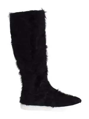 Dolce & Gabbana Xiangao Fur And Leather Flat Boots - Black