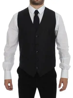 Dolce & Gabbana Wool And Silk Blend Dress Vest - Gray