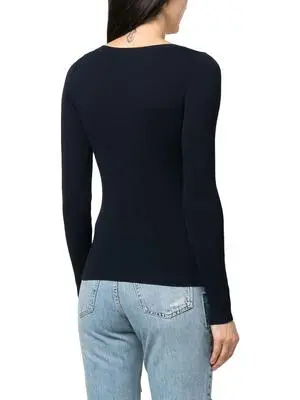 PAROSH Ribbed-Knit Cardigan Panna