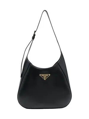 Prada Triangle-logo Leather Shoulder Bag - White