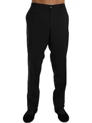 Dolce & Gabbana Wool Stretch Formal Trousers - Black