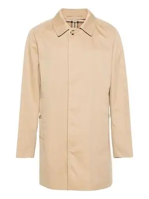 Burberry Button Detailed Trench Coat - Beige
