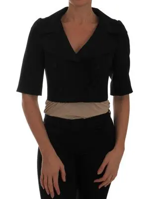 Dolce & Gabbana Cropped Double Breasted Blazer - Black