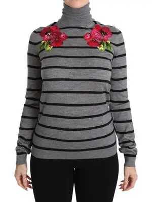 Dolce & Gabbana Cashmere Silk Turtleneck Sweater - Gray