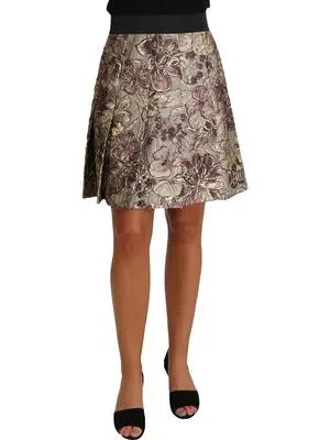 Dolce & Gabbana A-line Mini Floral Print Jacquard Skirt - Multicolor