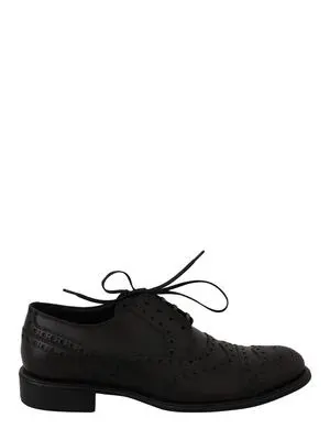 DOLCE & GABBANA Leather Wingtip Oxford Dress Shoes