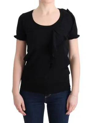 MARGHI LO' Wool T-shirt Top - Black