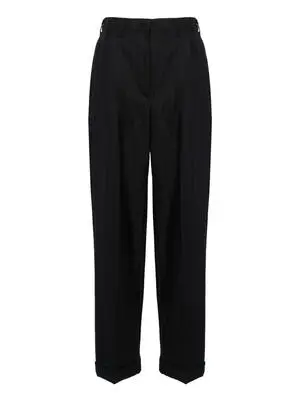 Miu Miu High-waisted Pinstripe Trousers - Bleu