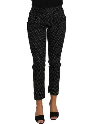 DOLCE & GABBANA Polka Dot Cropped Straight Dress Pants