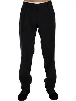 Dolce & Gabbana Striped Wool Stretch Trousers - Blue