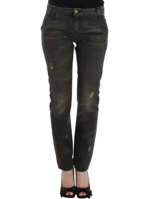 Costume National Costume National Distressed Straight Leg Jeans Gray