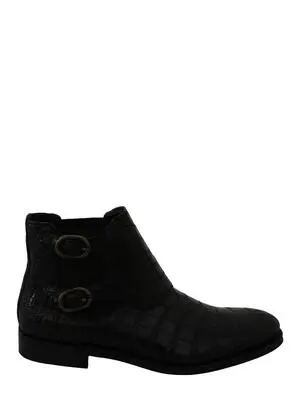 Dolce & Gabbana Crocodile Leather Derby Shoes - Black