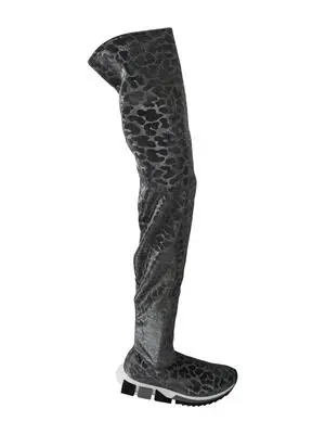 DOLCE & GABBANA Leopard Print High Top Booties
