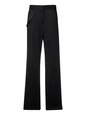 MSGM Colour-block Straight Leg Trousers - Black