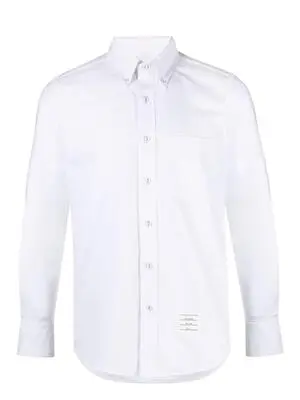 Thom Browne Armband-embellished Cotton Shirt Light Blue