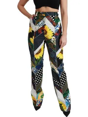 Dolce & Gabbana Print High Waist Straight Pants - Multicolor