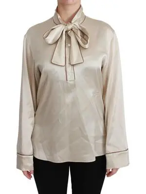 Dolce & Gabbana Silk Satin Top - Beige