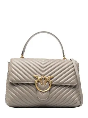 Pinko Love Birds Chevron-quilted Bag - Nero-antique Gold