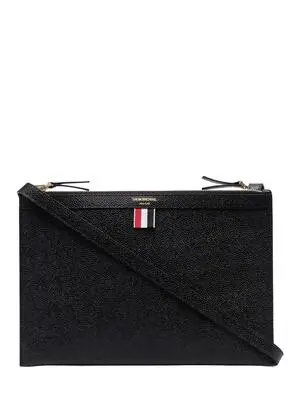 Thom Browne Logo-print Leather Cross Body Bag - Navy