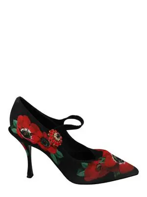 Dolce & Gabbana Floral Mary Janes Pumps - Red