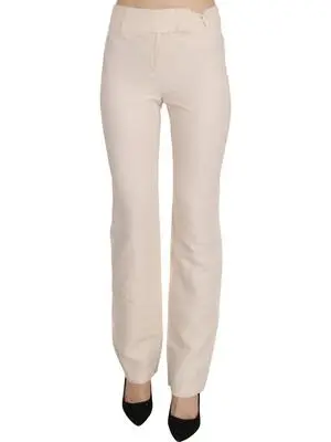 LAUREL LAUREL High Waist Silk Blend Flared Dress Trousers