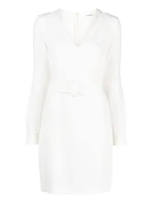 PAROSH Belted V-neck Mini Dress - Nero