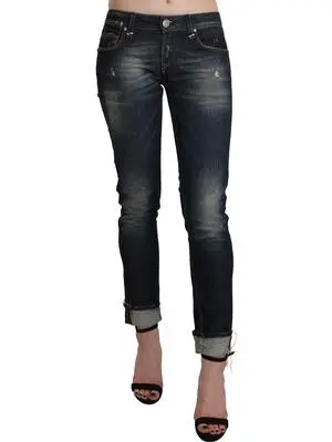ACHT Washed Low Waist Skinny Cropped Denim Pants