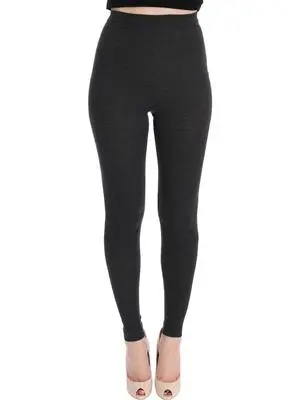 Dolce & Gabbana Wool Ribbed High Waist Tights - Gray