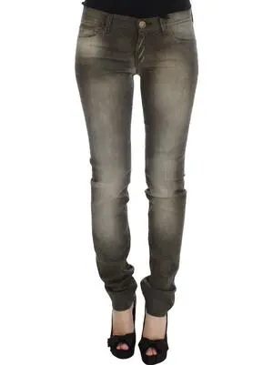 Ermanno Scervino Wash Cotton Blend Slim Fit Jeans - Gray