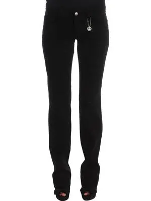 Costume National Cotton Slim Fit Bootcut Jeans - Black