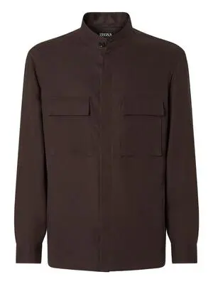 Zegna Linen Overshirt - Brown