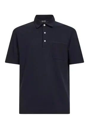 Zegna Cotton Polo Shirt - Black