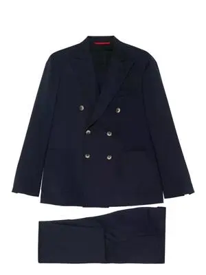 VELA SHOP Double-breasted Peaked-lapel Suit - Blue