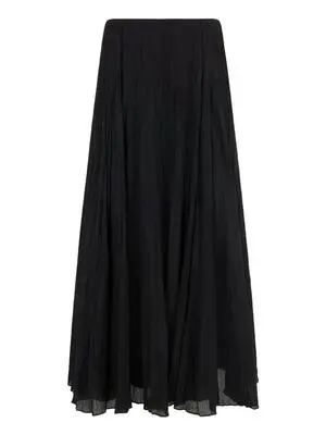 Vince Crinkled Panelled Long Skirt - Black