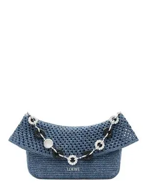 Loewe X Paula's Ibiza Medium Crochet Ola Shoulder Bag - Blue