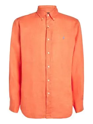Polo Ralph Lauren Linen Custom-fit Polo Pony Shirt - Orange