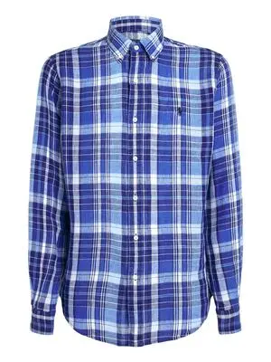 Polo Ralph Lauren Linen Check Shirt - Blue