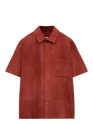 Loewe X Paula’s Ibiza Suede Anagram Shirt - Orange