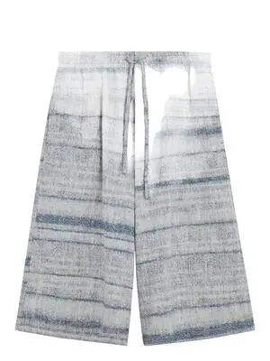 Loewe X Paula's Ibiza Denim Beaded-effect Shorts - Blue