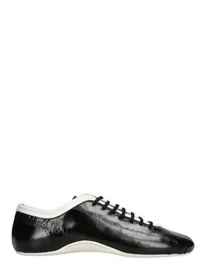 Dries Van Noten Leather Ballerina Sneakers Black